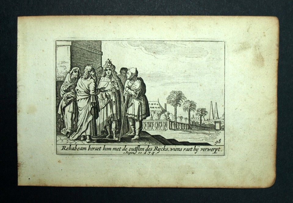 1700 Engraving Of The Bible Old Testament Roboam King Of The Kingdom Of ...