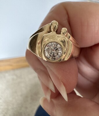 Men's 14k Gold/Diamond Family Ring | eBay