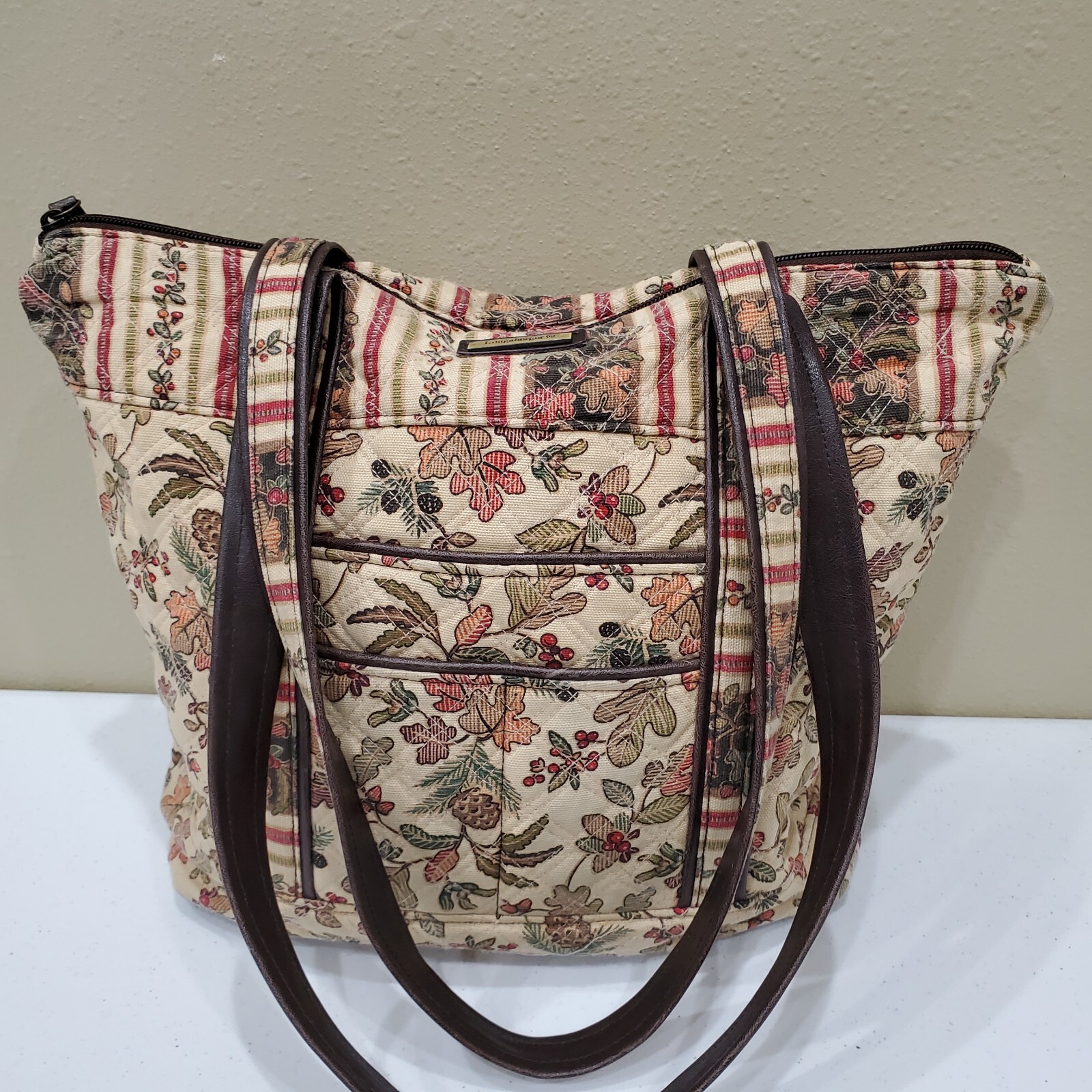 Longaberger Homestead Tan Burnt Orange Leaves Double … - Gem