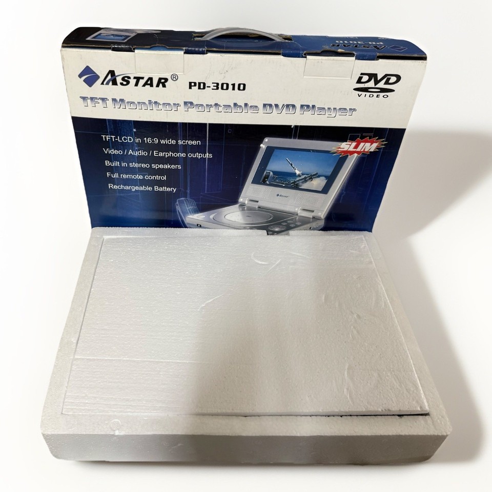 NEW ASTAR PD-3010 Portable DVD Player 16:9 TFT LCD Complete Y2K w/ Box ...