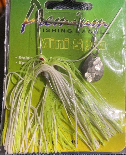 Premium Mini Spin Spinnerbait Pike Bass Chartreuse/White 1/16oz Great ...