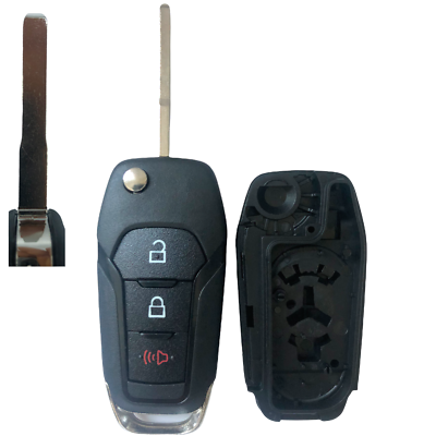 FOR FORD 2015-2019 F-150 REPLACEMENT FLIP KEY REMOTE FOB CASE SHELL PAD ...