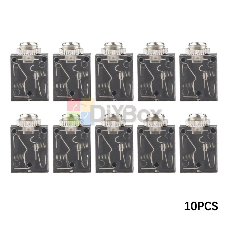 10x 5 Pin 3.5mm Headphone Female Stereo Audio Jack Socket PCB Mount ...
