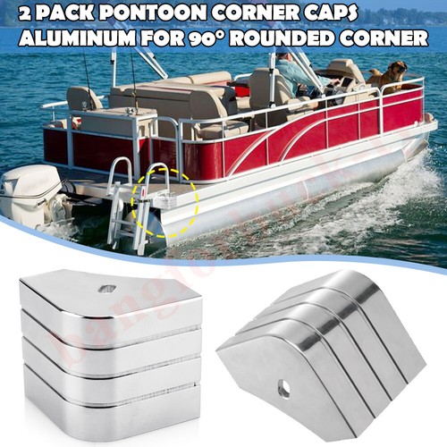 Pack of 2 Aluminum Boat Deck Corner Pontoon Corner Cap For 90° Rounded ...