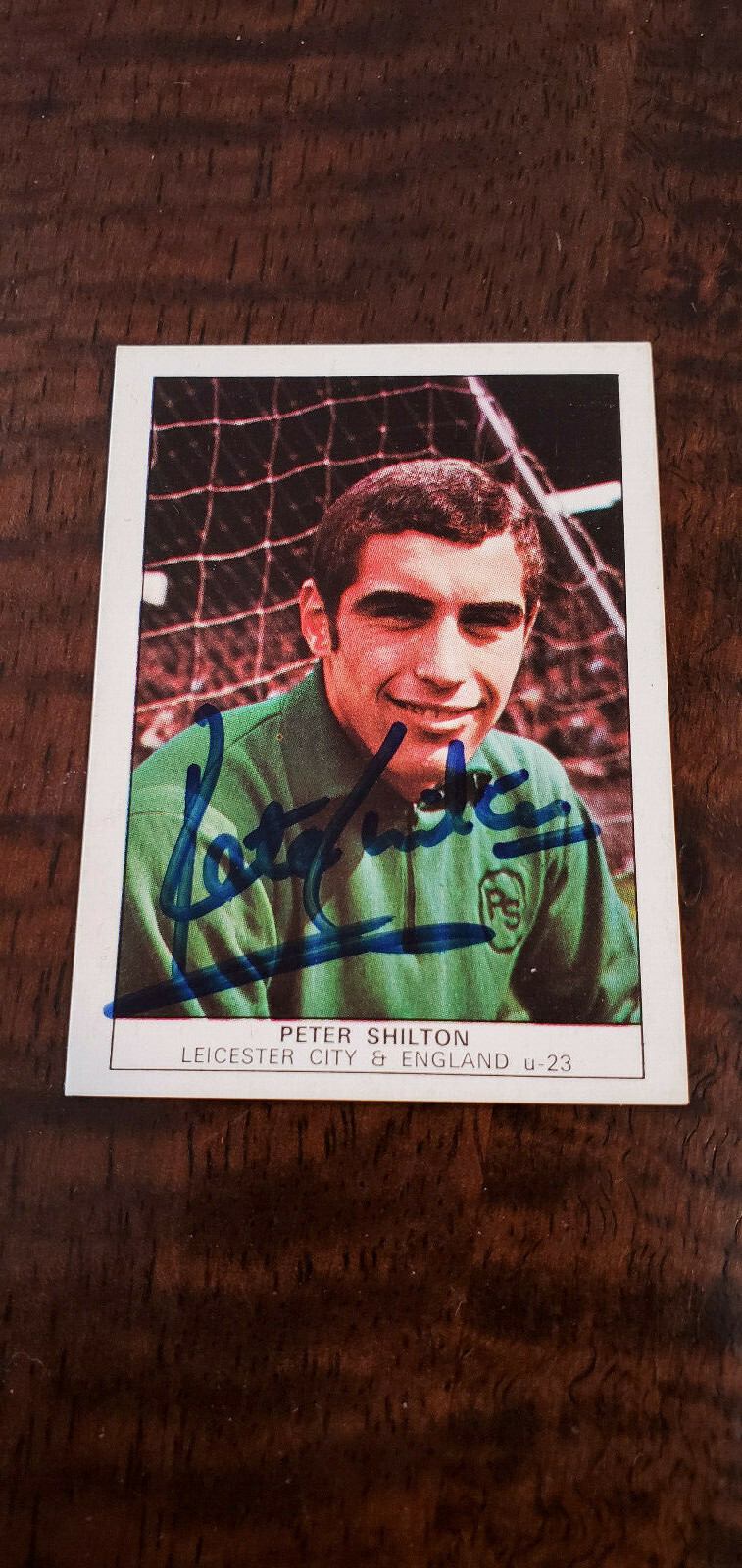 1970 NABISCO SIGNED AUTO CARD PETER SHILTON LEICESTER CITY ENGLAND ...