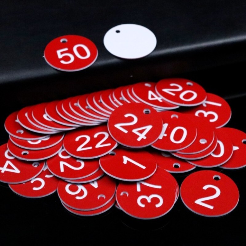 Number Tags 1-100, 100Pcs 34mm Round Key Tags for House Lockers, Blue ...