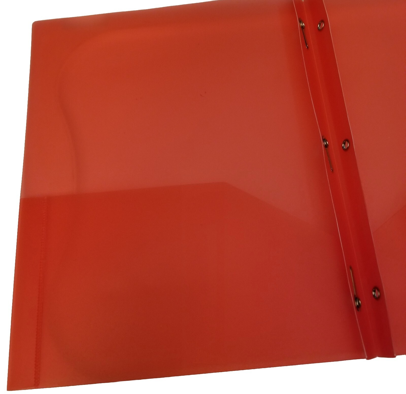 Red 3 Hole Punch Binder. Letter 9 X 11" inches. Transparent. 2 Pockets ...