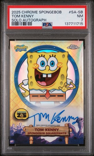 2025 Chrome SpongeBob Tom Kenny Solo Autograph Near Mint PSA 7 | eBay
