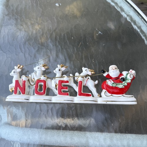 Relco NOEL Ceramic Santa and Reindeer Candle Holder Relco Japan Vintage | eBay