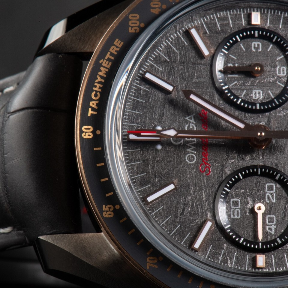 Omega Speedmaster Meteorite Grey Side of The Moon Gold Chronograph B+P ...
