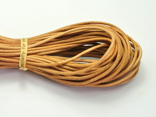 32.8 Feet Natural Color Round Real Genuine Leather Cord 2mm Jewelry ...