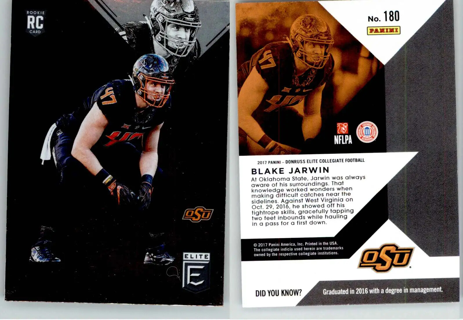 2017 Panini Elite Draft Picks - Draft Picks #180 Blake Jarwin (RC) for sale online | eBay