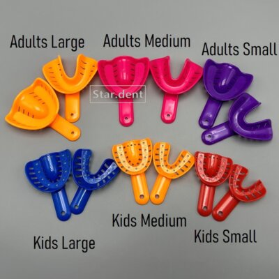 Dental Plastic Impression Trays Disposable Kids Adults SML Upper Lower ...