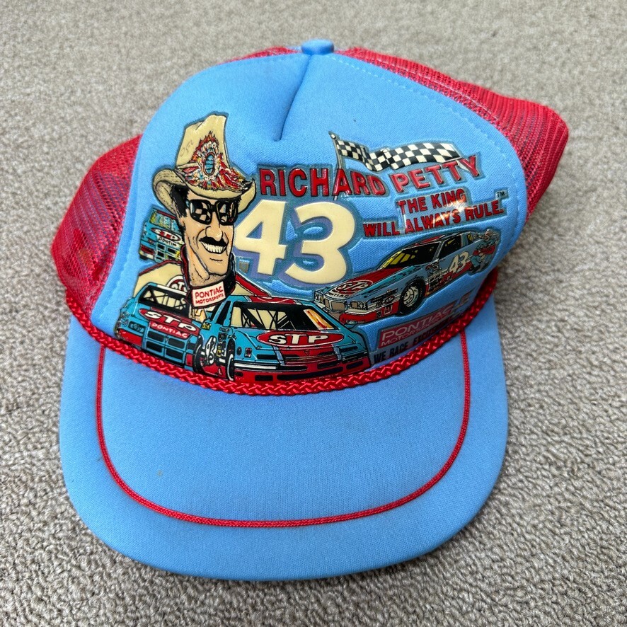 Richard Petty Hat Trucker Snapback Cap STP Pontiac NASCAR Racing shirt ...