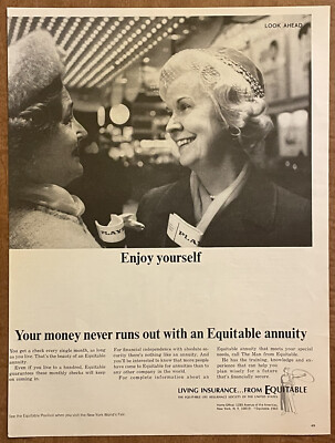 1982 Equitable Life Insurance, Enjoy Yourself, Vintage Print Ad | eBay