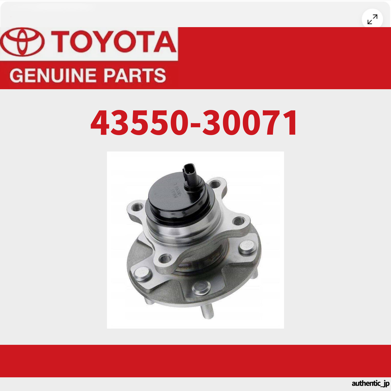 TOYOTA LEXUS GENUINE IS300 IS250 IS350 43550-30071 FRONT WHEEL BEARING ...
