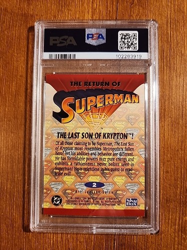 1993 Skybox The Return of Superman-Last Son of Krypton! Card #2 PSA ...