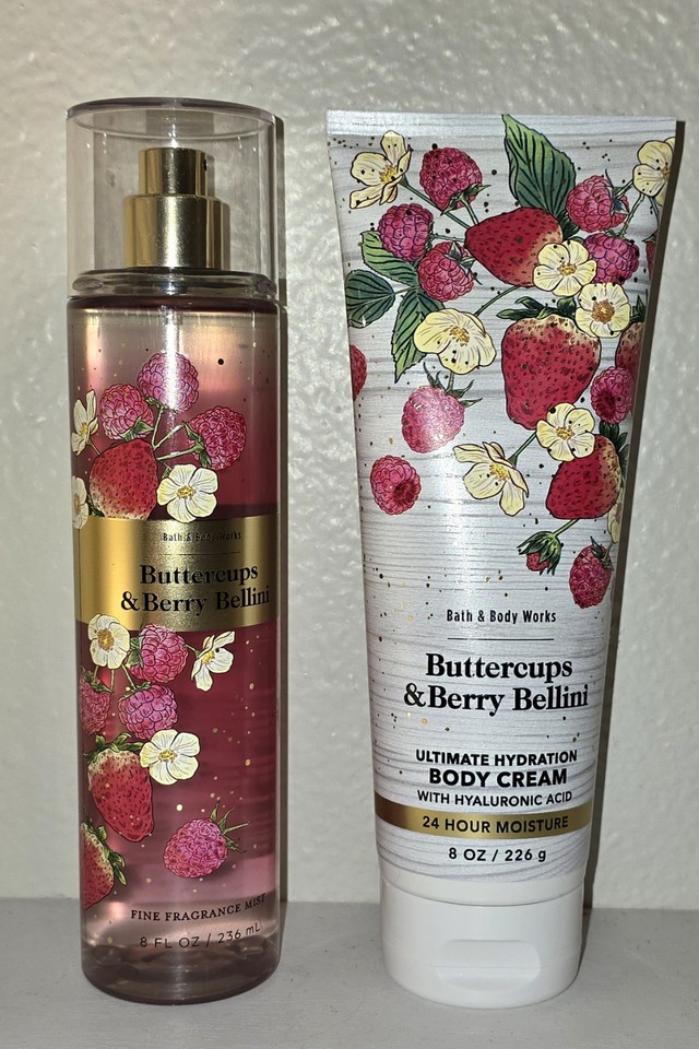 Bath & Body Works BUTTERCUPS BERRY BELLINI Fragrance Spray MIST & Cream ...