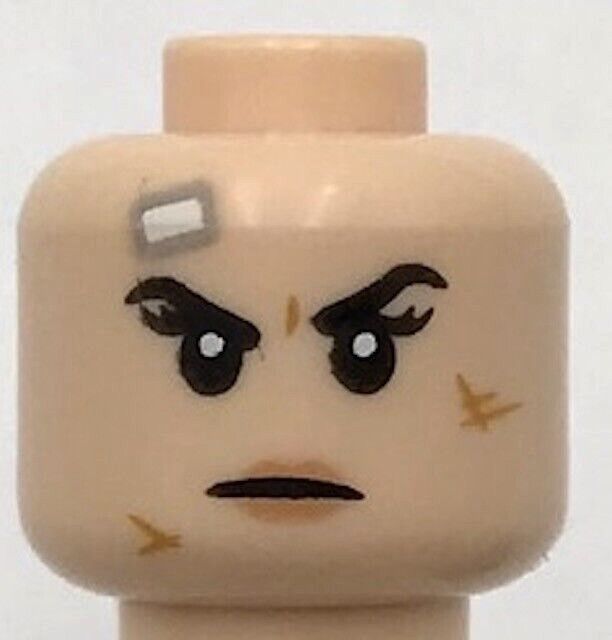 Lego New Light Nougat Minifigure Head Dual Sided Female Scowl w/ Scar ...