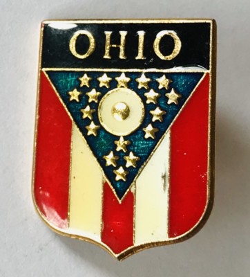 Ohio State Crest USA America Flag Authentic Souvenir Pin Badge Pinback ...
