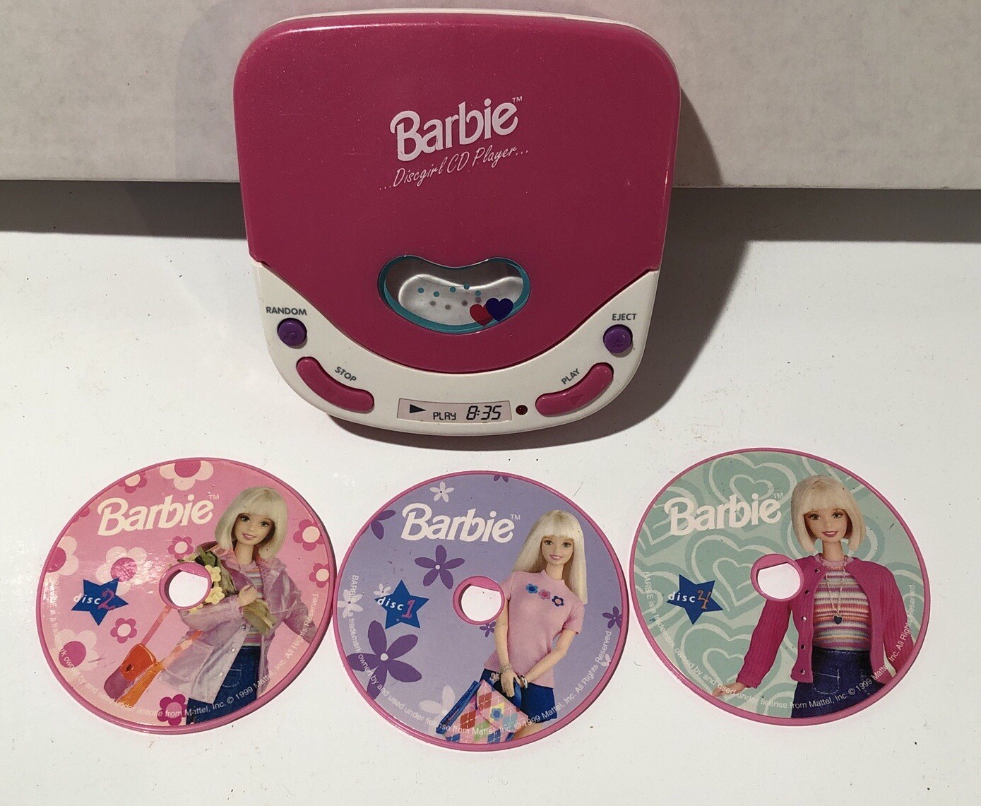 Vintage Barbie 1995 Mattel DiscGirl CD Player - Pretend CD Player w/ 3 ...