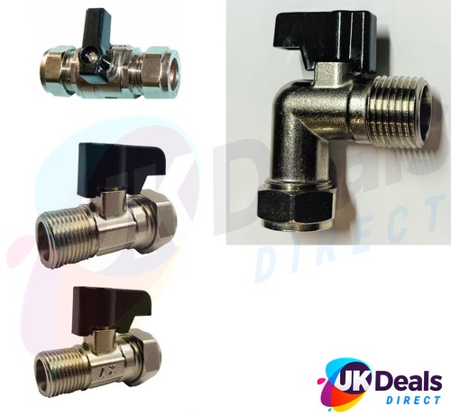 15mm Isolation Valves Service Ball O Fix Valve for Basin Bath 1/2" 3/8 ...