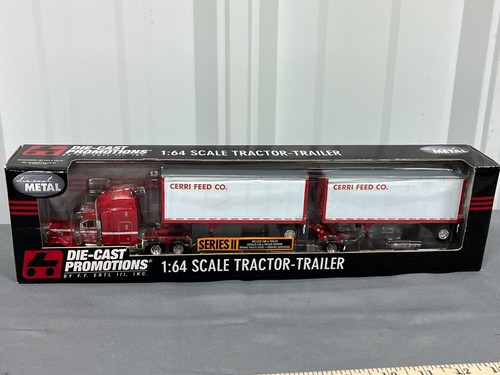 CERRI FEED CO Double Pup Trailer Peterbilt 379 DCP 1:64 NIB 30406 RARE ...