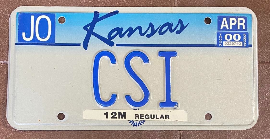 Kansas CRIME SCENE INVESTIGATION VANITY License Plate CSI | eBay
