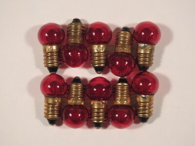 Lionel Trains Light Bulbs Red Translucent # 432 Screw Base 18 Volt - 10 ...
