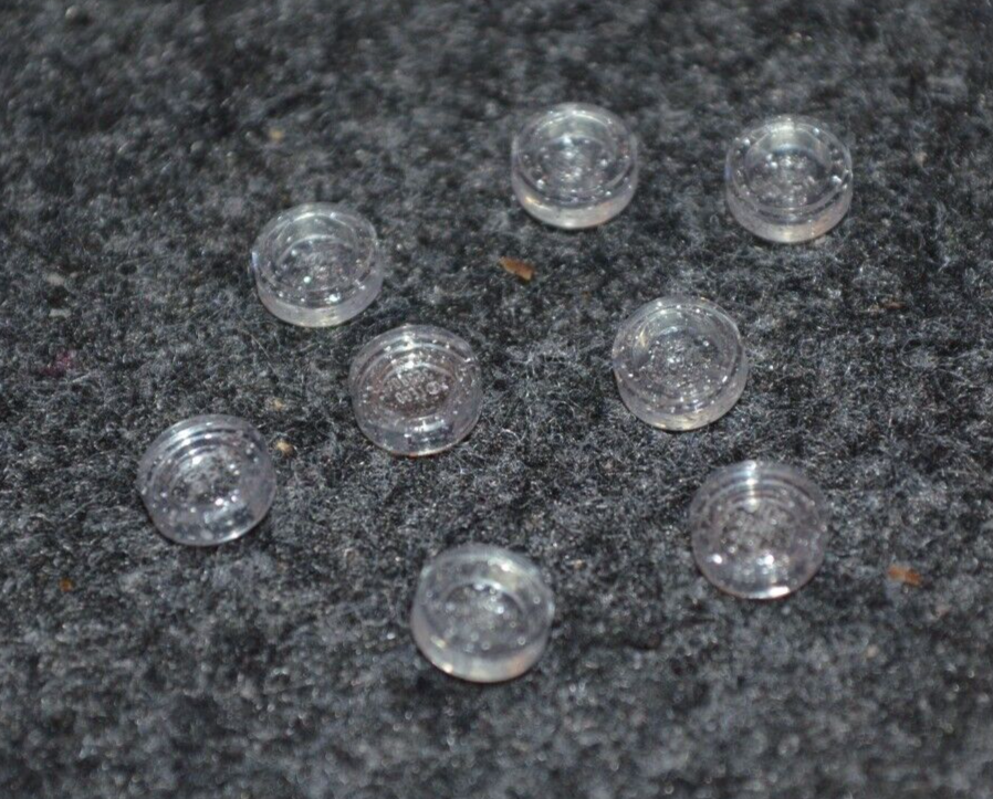 (8) 1x1 Translucent Clear Round " GLITTER " Smooth Tile Bricks ~ New ...