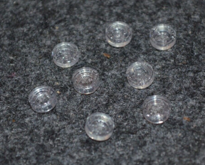 (8) 1x1 Translucent Clear Round " GLITTER " Smooth Tile Bricks ~ New ...