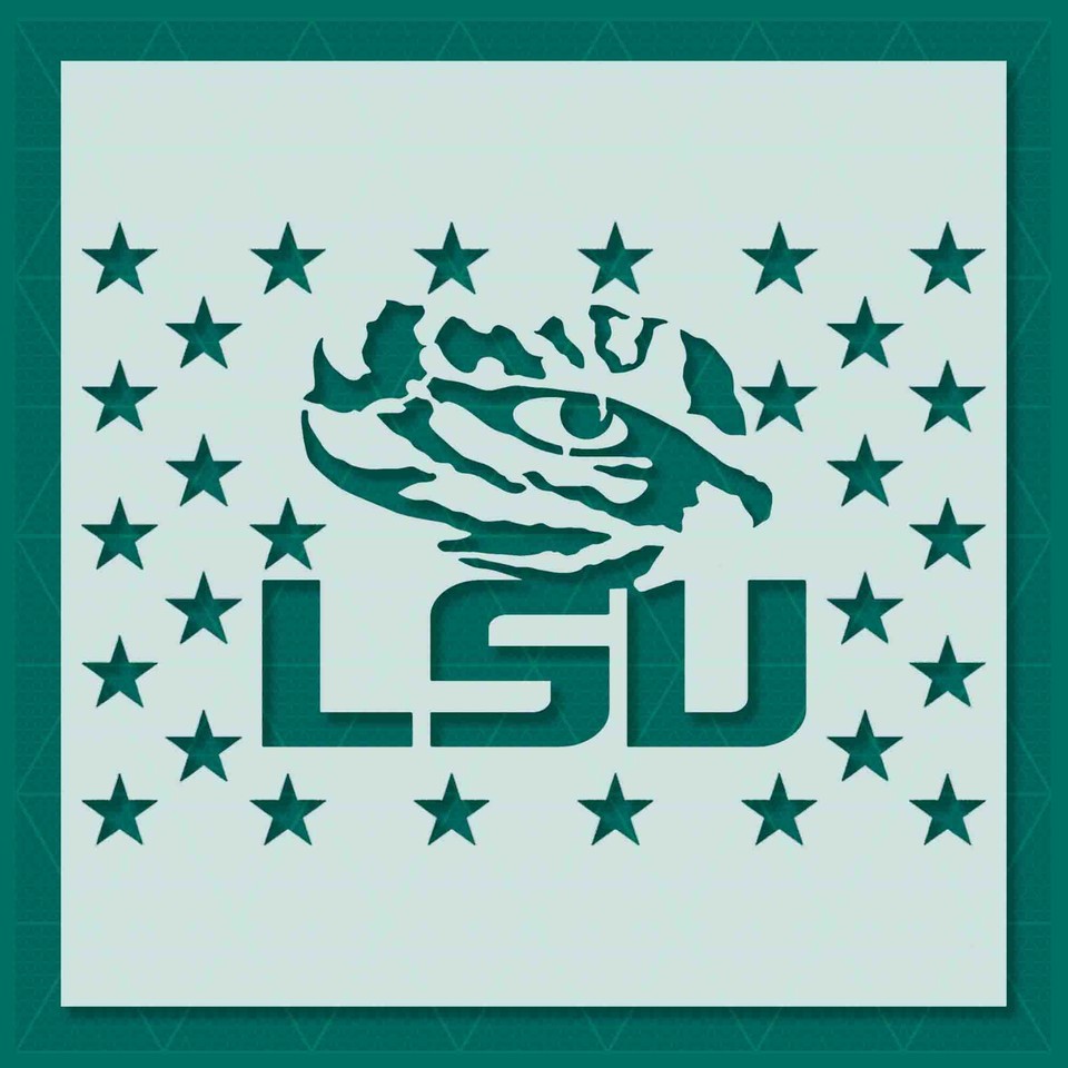 LSU Tigers Stencil – College Football, Sports Fan Art, Craft, Wall ...