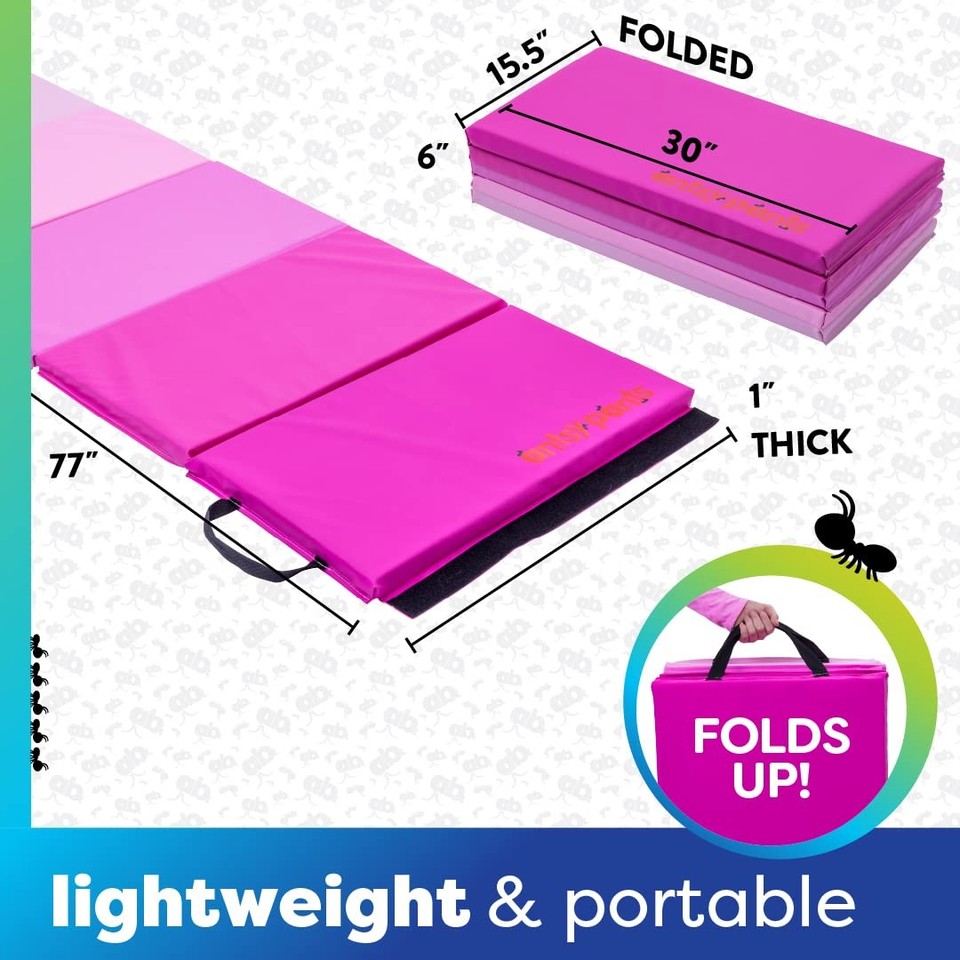 Flybar Tumbling Mat-Gymnastics Mat,Easy to Clean Gym Mat,Sturdy ...