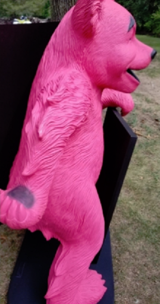 PINK BREAST CANCER AWARENESS BEAR ADVERTISING STATUE W/ SIGN *FREIGHT ...