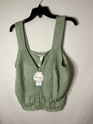 Jolie & Joy Women 3x sleeveless crop sweater top Green | eBay