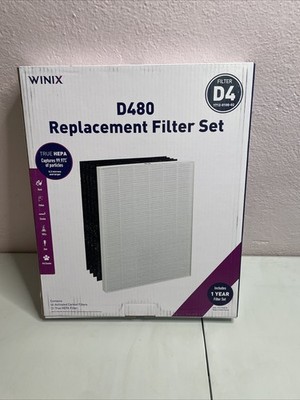 WINIX D480 True HEPA Replacement Filter D4 with 4 Activated CARBON ...