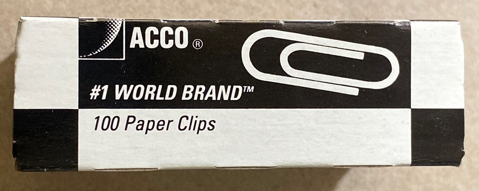 ACCO Paper Clips Standard One (1) Box of 100 - 72380 - NOS - Vintage | eBay