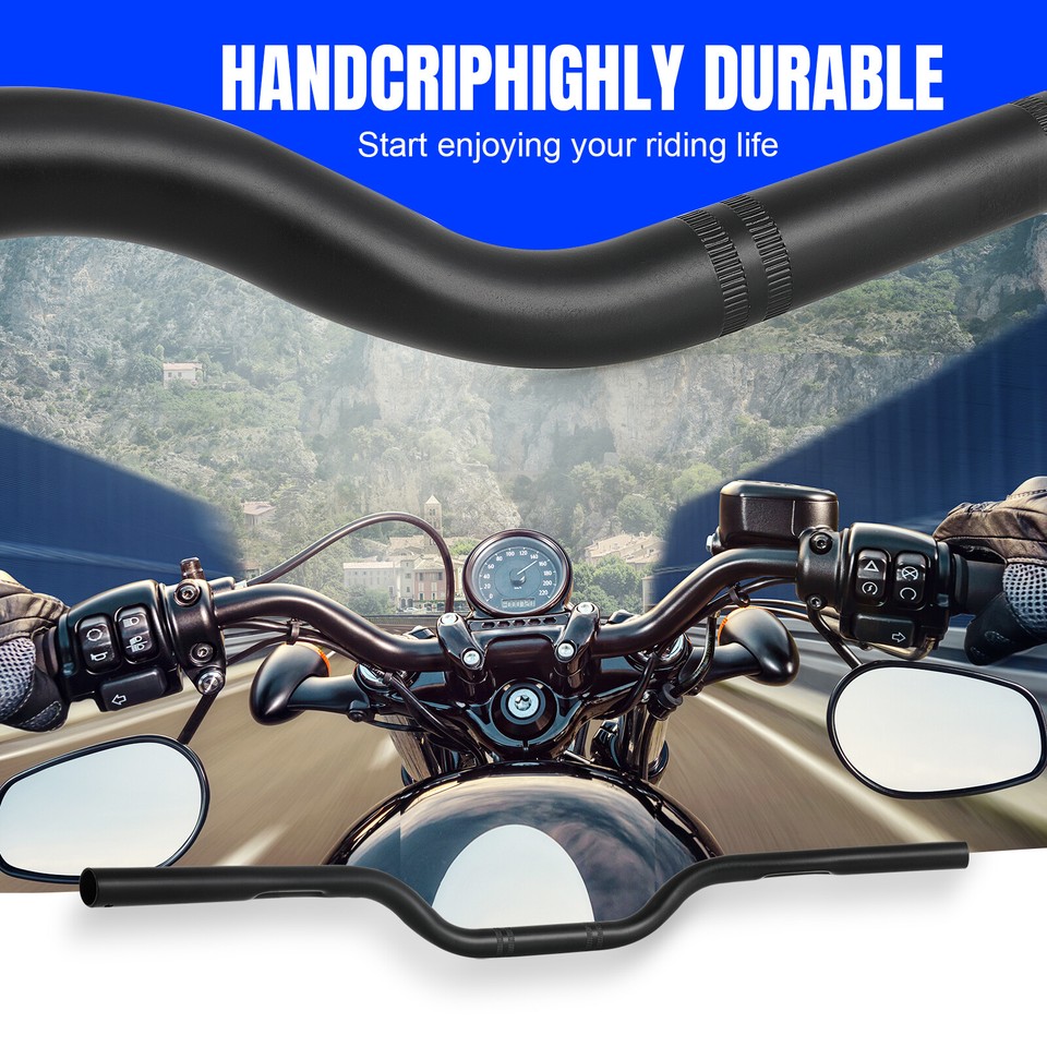 For Harley Heritage Softail Slim Fatboy 1" 25mm Drag Handlebar Tracker ...