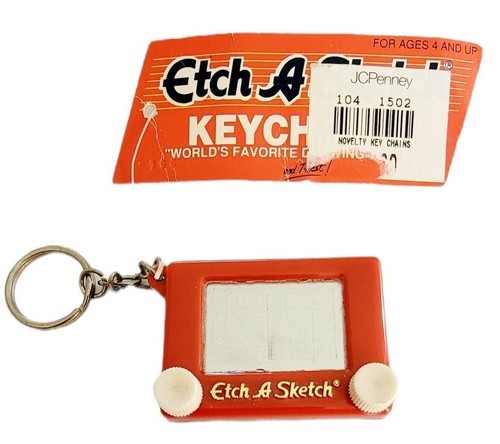 Etch a Sketch Keychain Vintage Drawing Toy Keyring NOS w/Tag Flaw ...