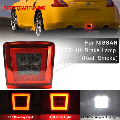 For 09-up Nissan 370Z LED Rear Fog Lamp Reverse Brake Tail Light Red ...