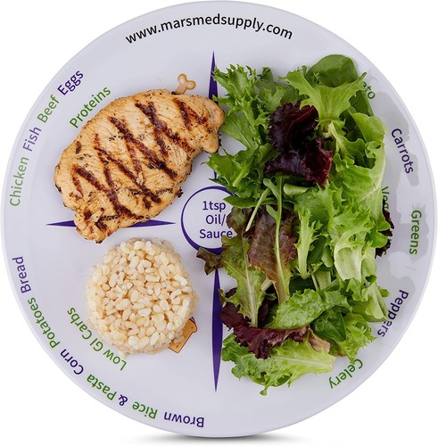 2 Pack 10" Portion Control Plate MyPlate Weight Loss Balanced meals | eBay