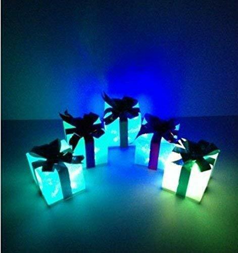 5pc Colour Changing LED Presents Light Up Christmas Decorations Festive ...