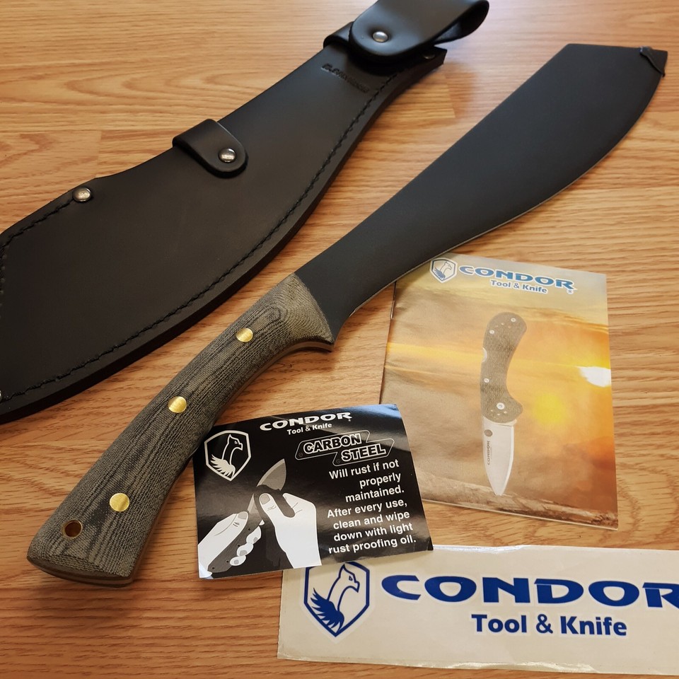 Condor Warlock Machete 12.5" High Carbon Steel Full Tang Blade Micarta ...