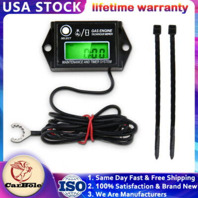 Tiny Tach Digital Hour Meter Tachometer Adjustable Resettable Job Timer ...