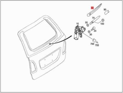Genuine Rear Wiper Blade MERCEDES Gle Gls V251 W164 W166 W169 W251 ...
