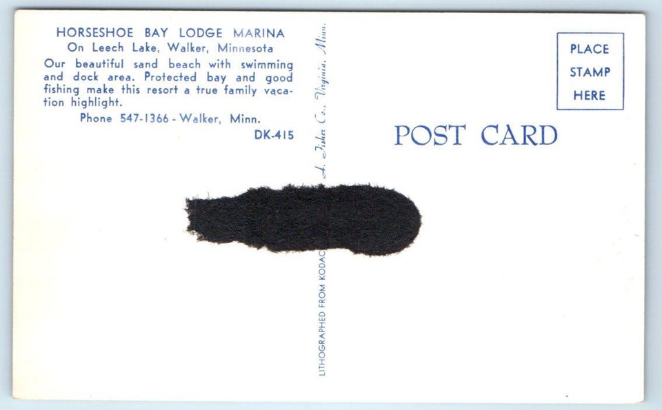 WALKER, Minnesota MN~ Leech Lake HORSESHOE BAY LODGE MARINA Boats 1960s ...