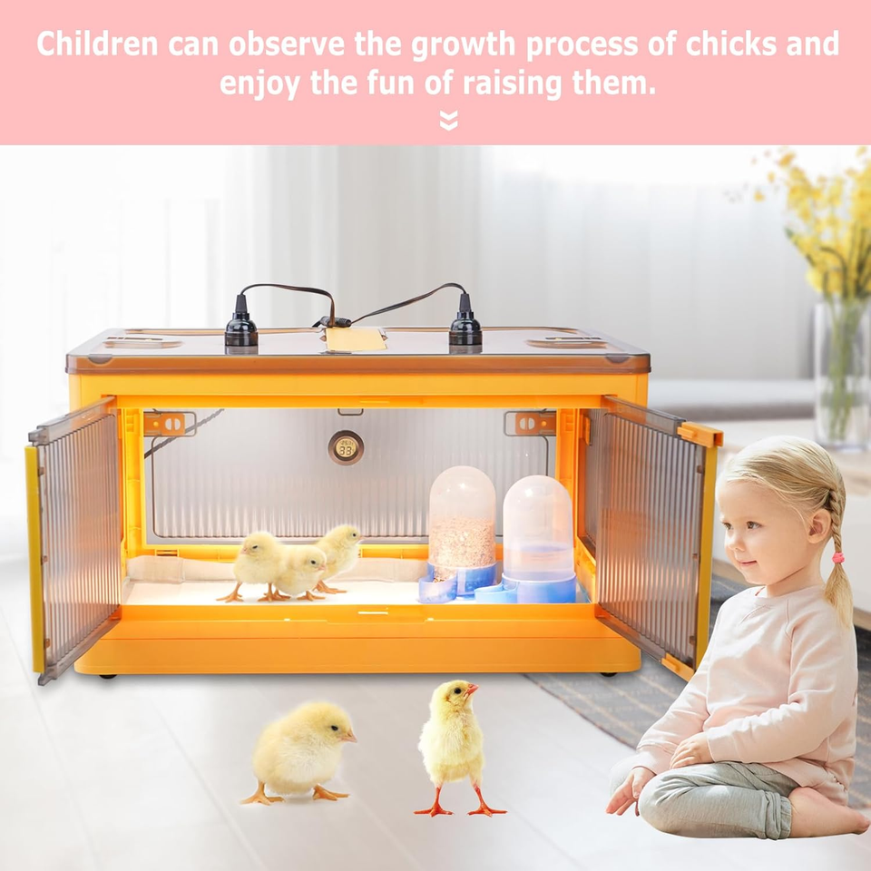 Chicken Brooder Box Kit w/ Heater Plate Thermometer for Chicks Ducks ...
