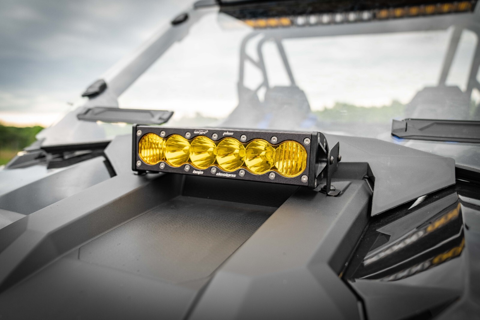 Baja Designs Hood Mount OnX6+ Amber Combo Light Bar For 20-24 Polaris ...