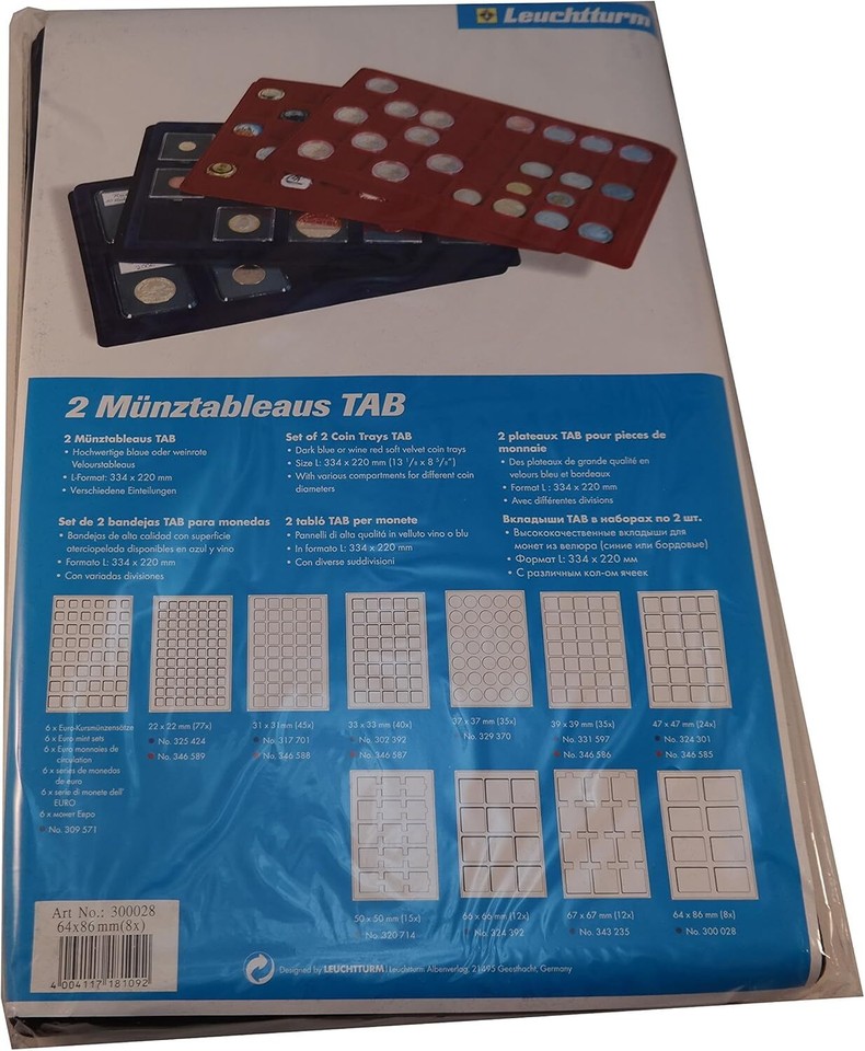 4 Display Storage Trays for 2x2 Coin Cardboard Flips Quadrums Fit ...