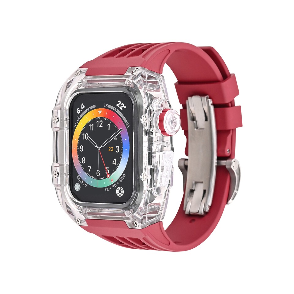 Transparent Case Rubber Band Mod Kit For Apple Watch Ultra 49mm 8 7 6 ...